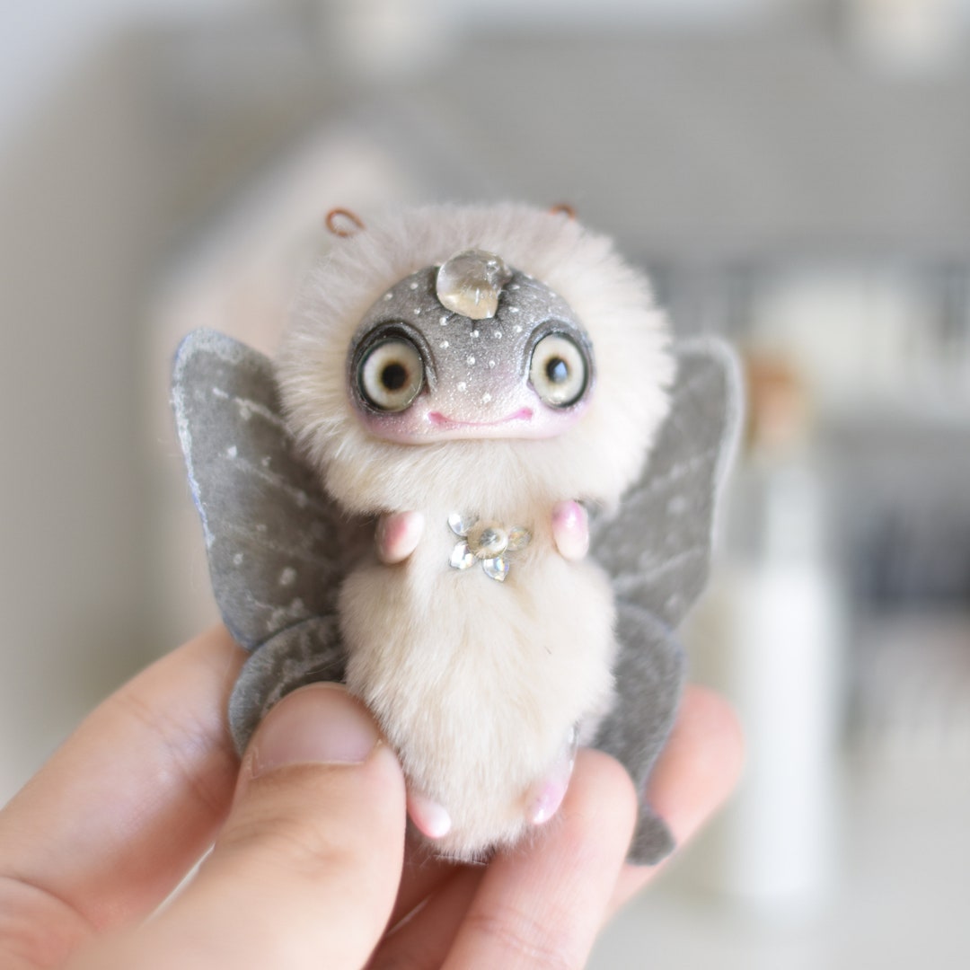 Moth Ooak Toy Miniature Dead Head Gothic Toy Plush Bug Collectible ...