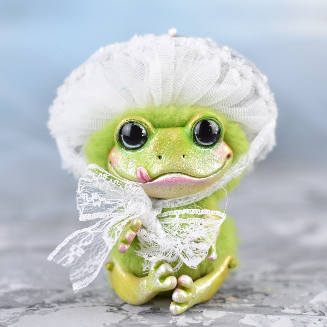 Frog Plush Mushroom Ooak Toy Fantasy Creature Art Doll Plush Magical ...