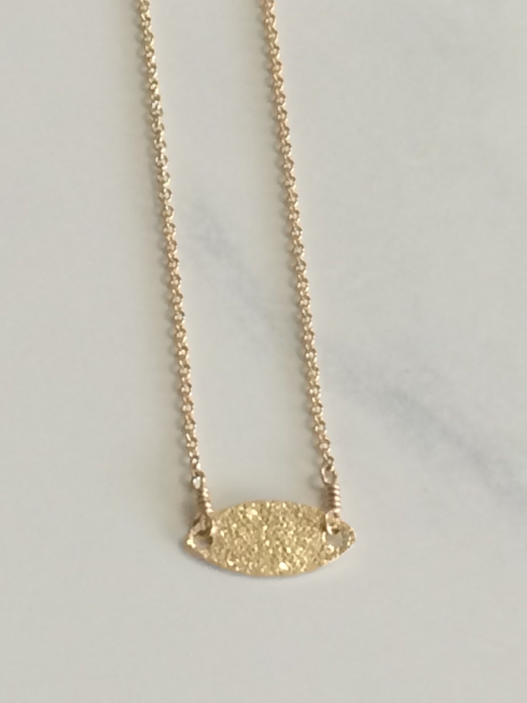 Gold Oval Disk Necklace Gold Layering Necklace Simple Gold - Etsy