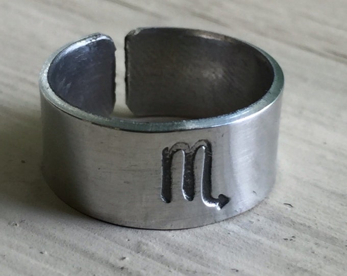 Scorpio Ring - Horoscope Ring - Zodiac Jewelry - Zodiac Ring ...