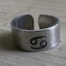 Cancer Ring Horoscope Ring Zodiac Jewelry Zodiac Ring - Etsy