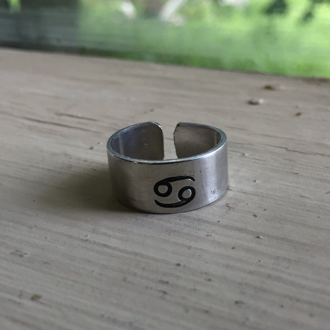 Cancer Ring Horoscope Ring Zodiac Jewelry Zodiac Ring - Etsy