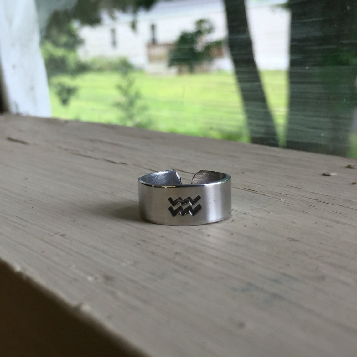Aquarius Ring Horoscope Ring Zodiac Jewelry Zodiac Ring | Etsy