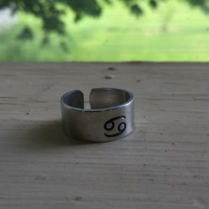 Cancer Ring Horoscope Ring Zodiac Jewelry Zodiac Ring - Etsy