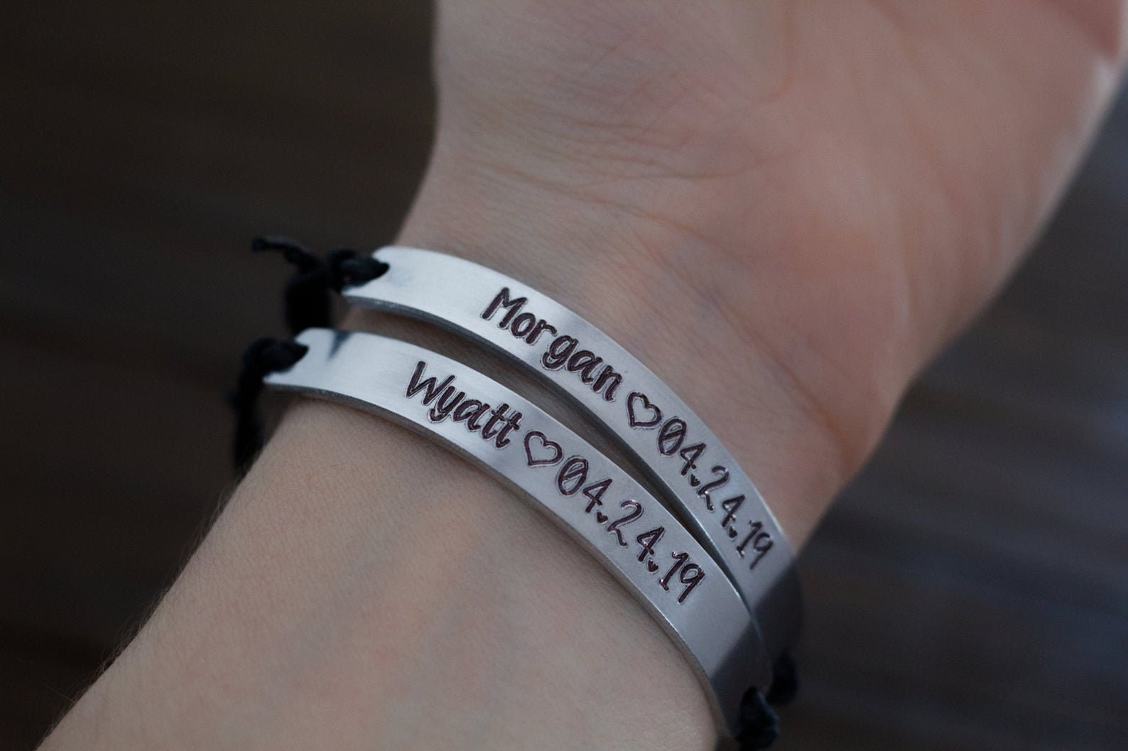 Couples Bracelets With Names Custom Date Bracelet - Etsy