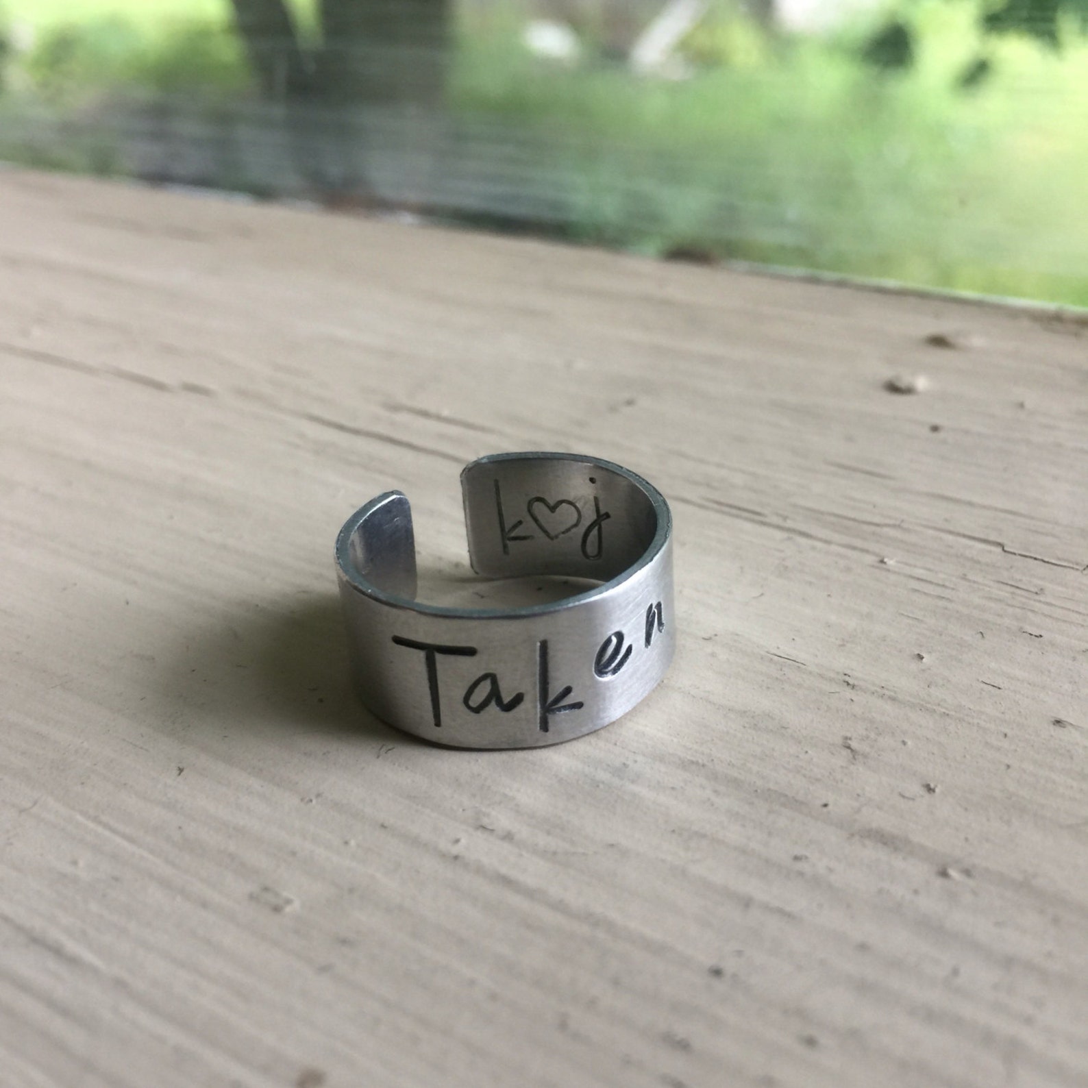 Taken Ring LDR Long Distance Relationship Handstamped - Etsy