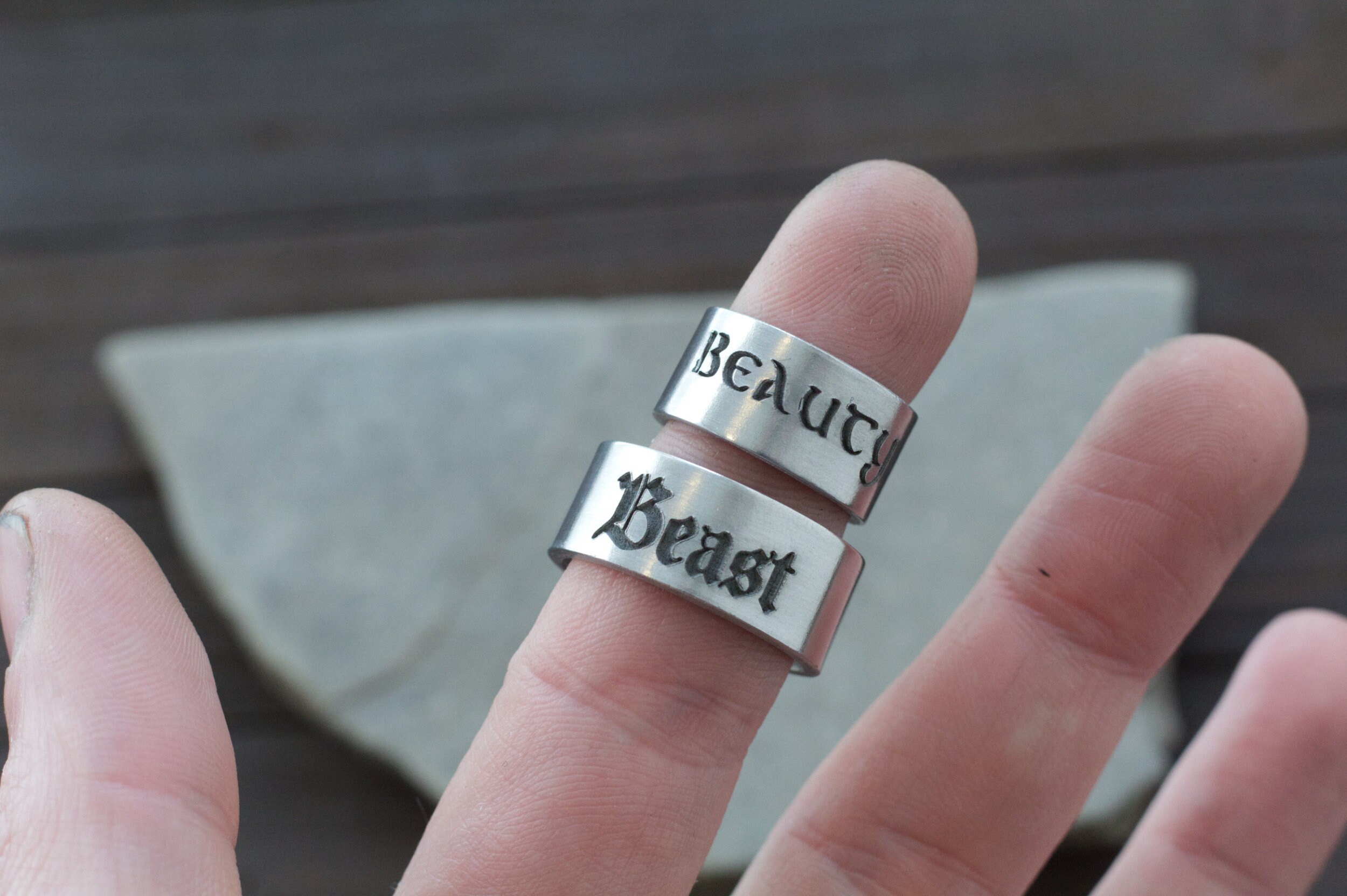 Couples Rings Set Silver Couples Rings Beauty Beast - Etsy