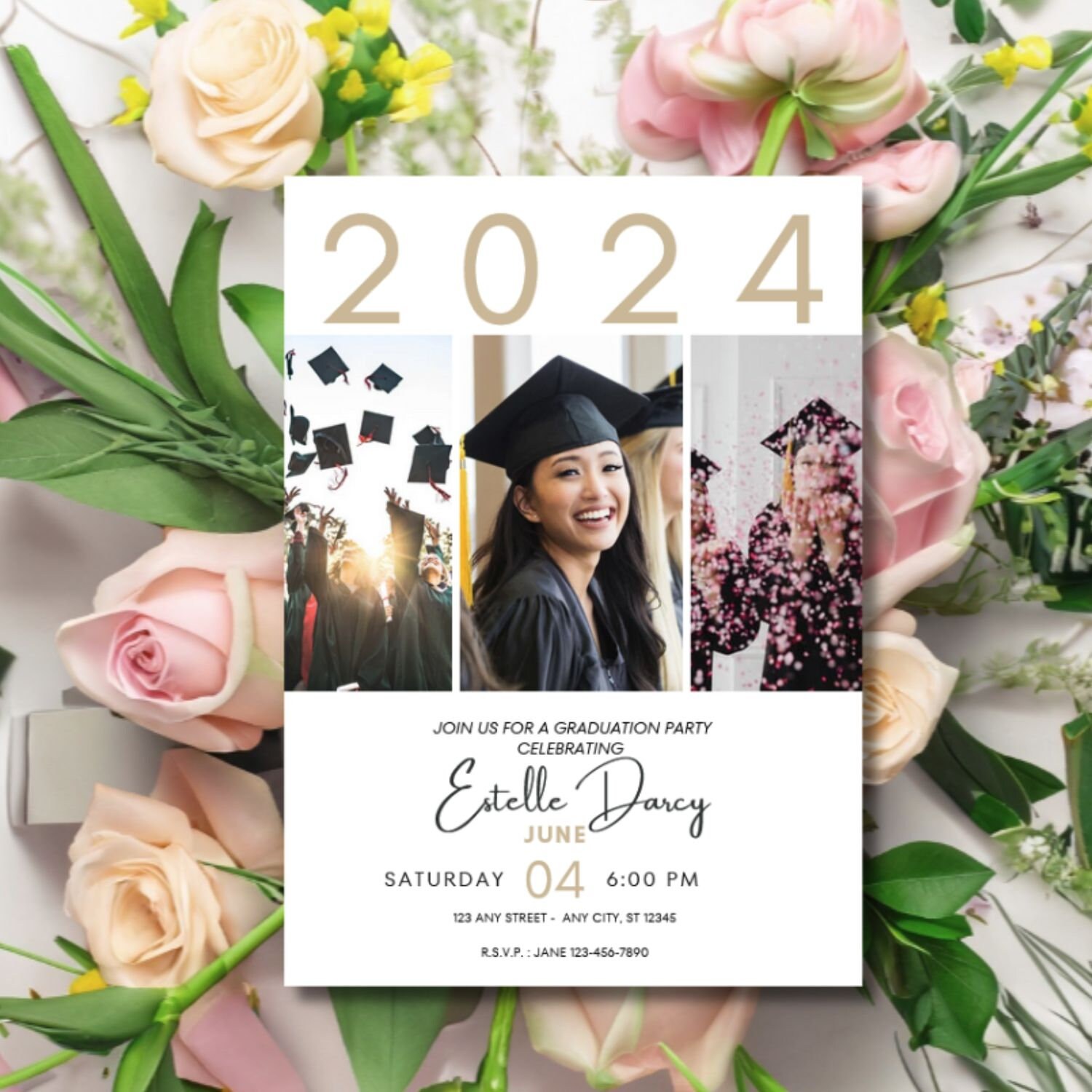 Graduation Class of 2024 Party Digital Invite Invitation - Etsy