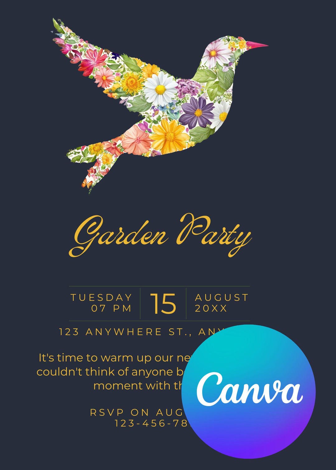 Bird Themed Evite, Garden Party, Wildflowers, Birthday Party Invite ...
