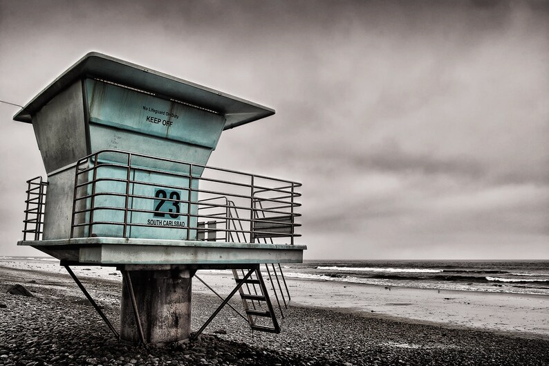 See Me at 23 12x8 Photo of Lifeguard Tower 23 in Carlsbad, CA, in a ...