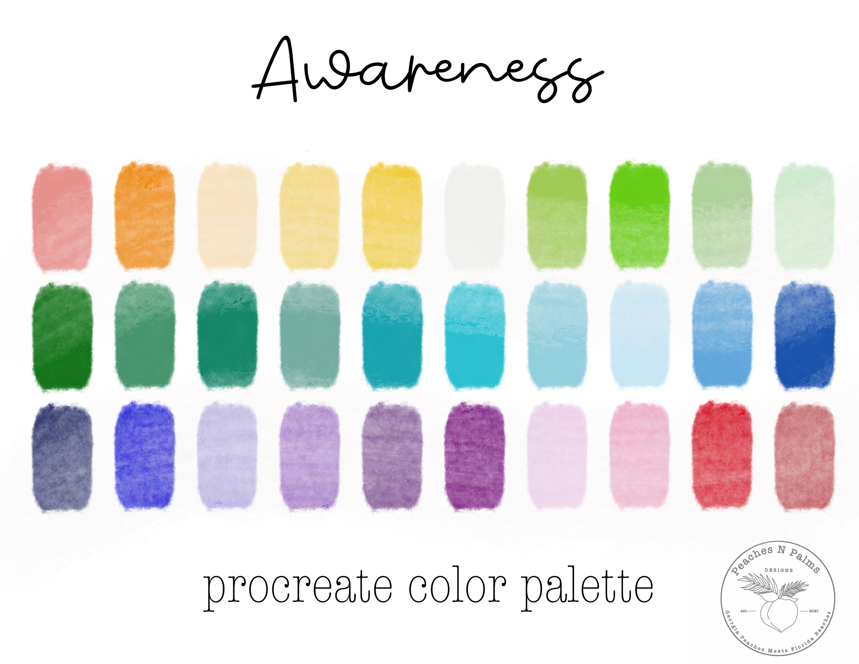 Awareness Procreate Color Palette - Etsy