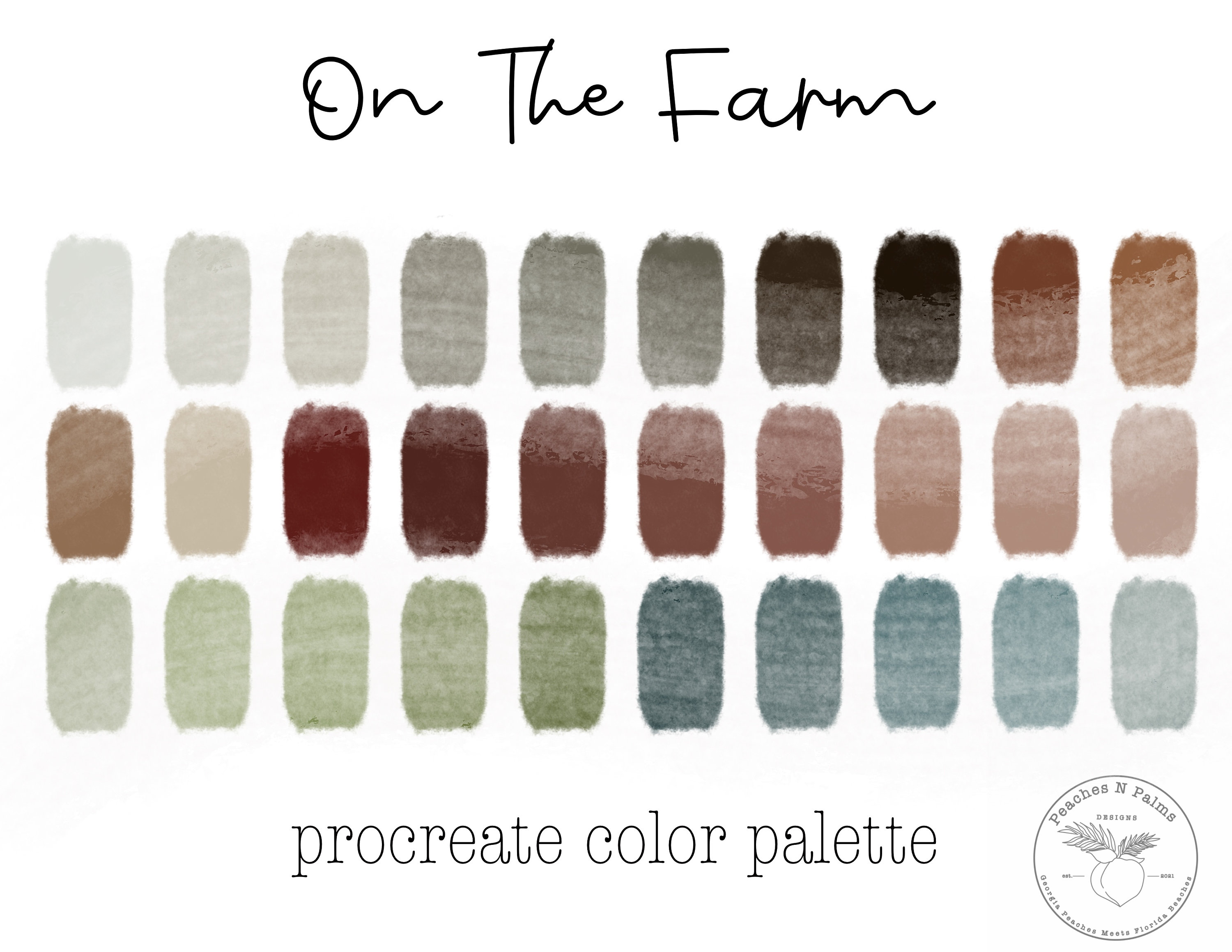 On the Farm Procreate Color Palette - Etsy