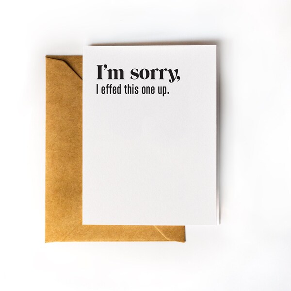 Funny Apology Card - Etsy