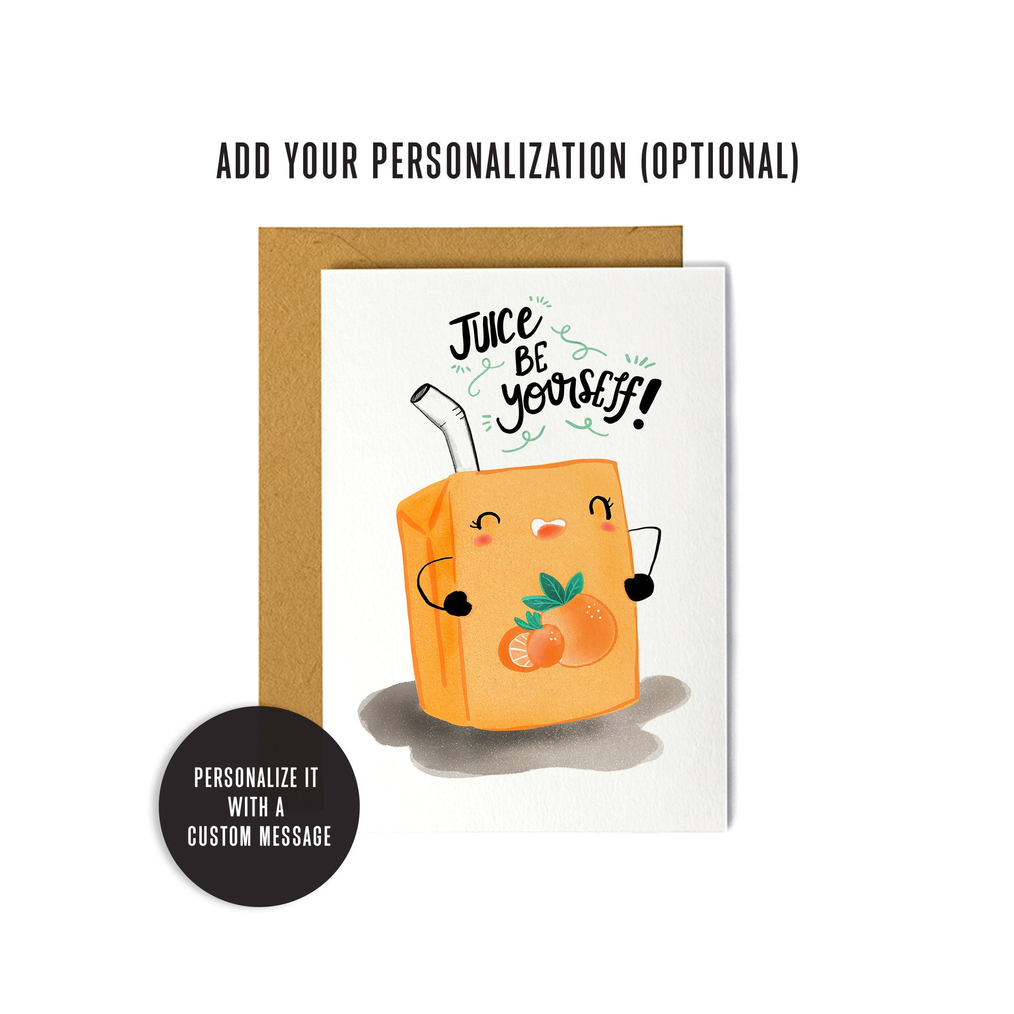 Juice Be Yourself Card Good Luck Card First Day of School - Etsy
