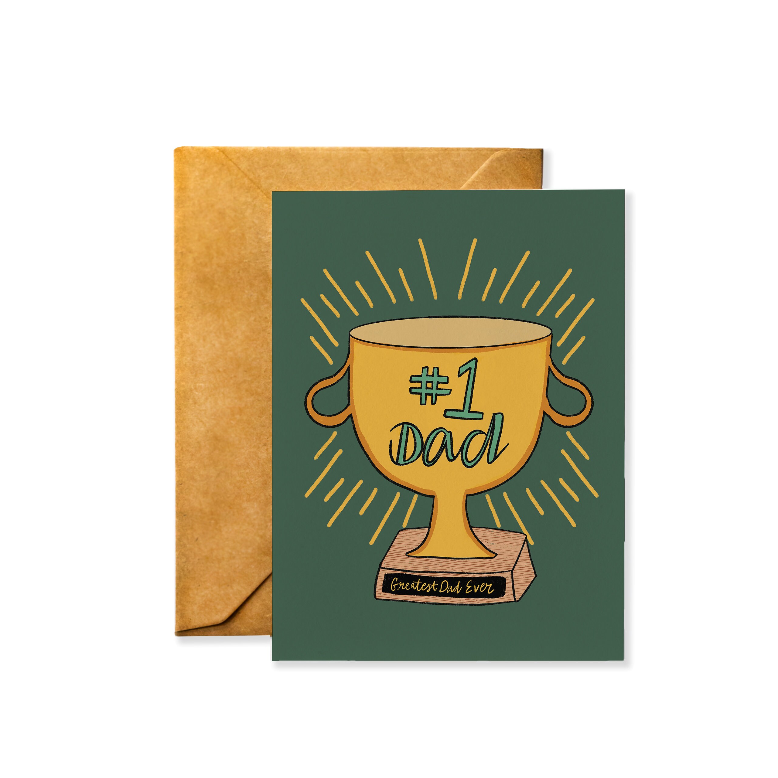 Number One Dad Trophy Card - Father's Day Gift - Etsy