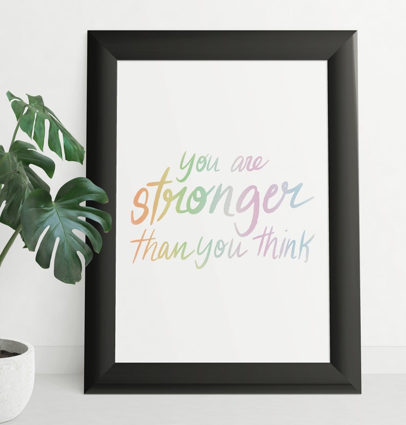 You Are Stronger Than You Think Inspirational Quote Wall Decor - Etsy