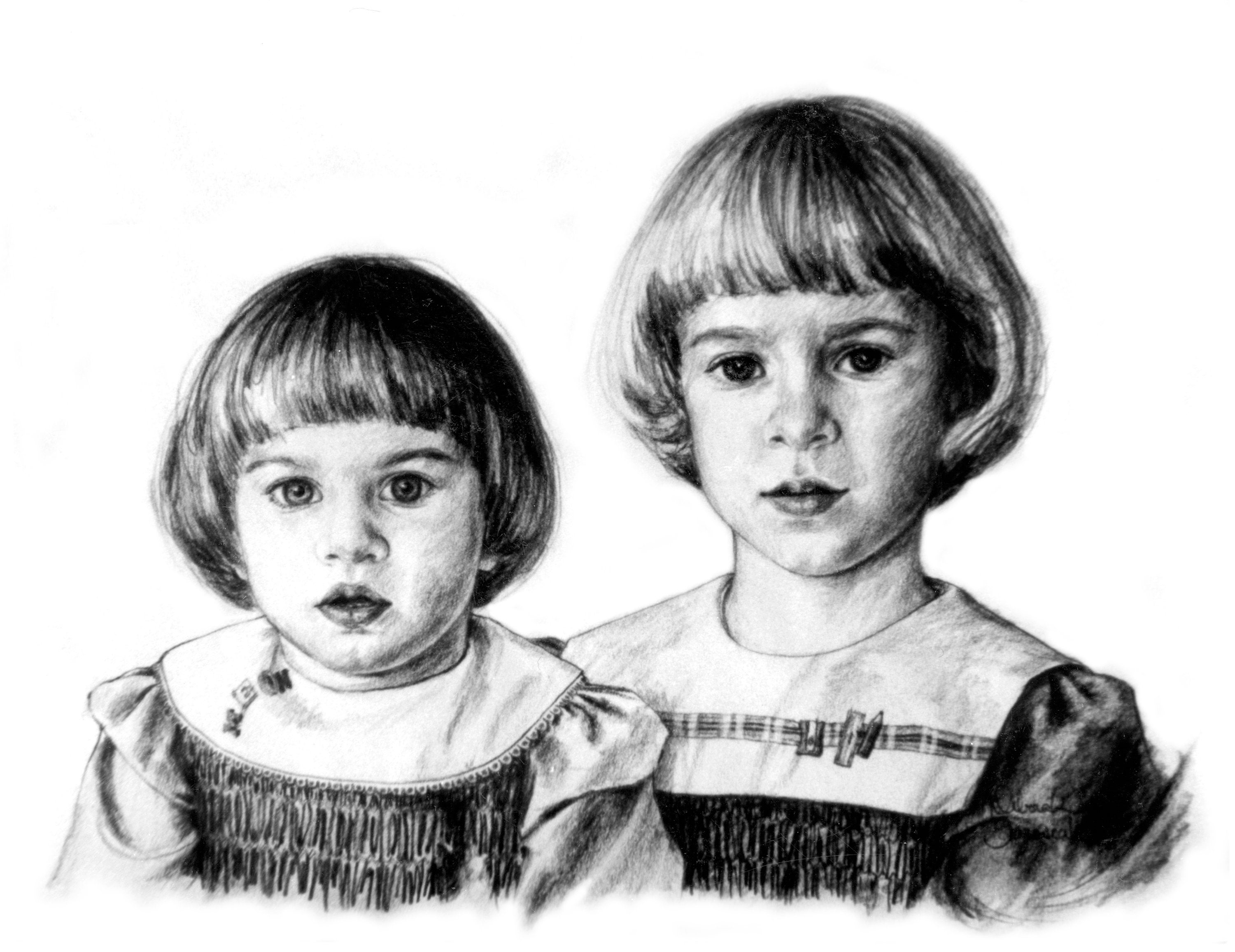 Graphite Pencil Portraits, Hand drawn Portraits, Children's Pencil ...