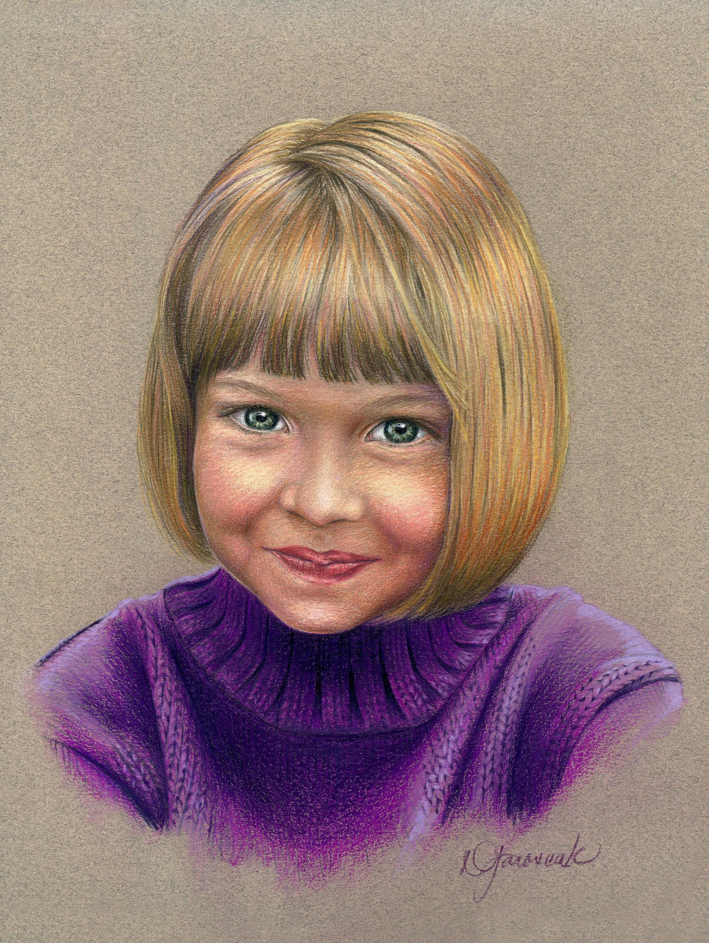 Colored Pencil Portraits, Colored Pencil Children's Portraits, Lifelike ...
