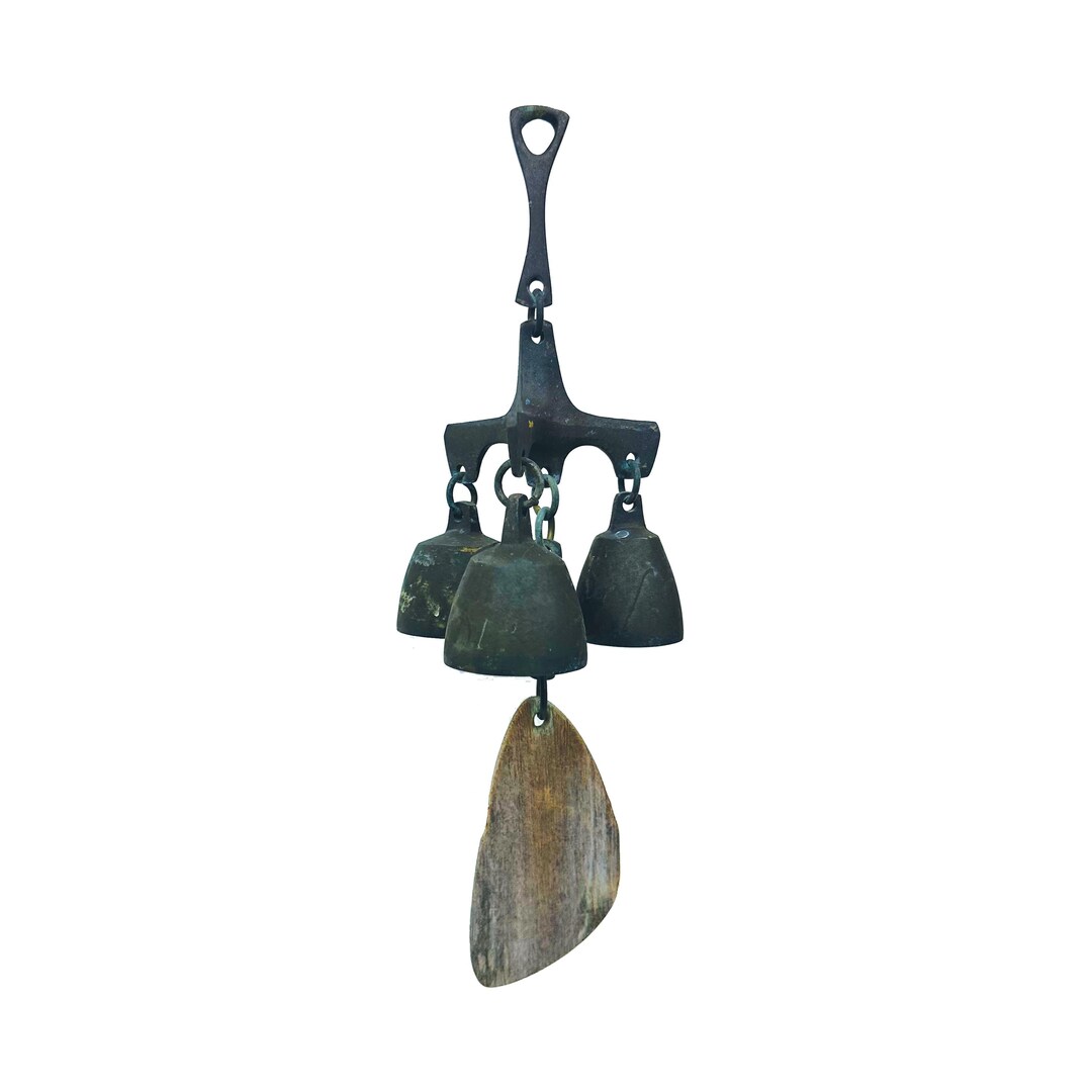 Richard Fisher US Bells Trio of Bronze Bells Wooden Sail Modernist ...