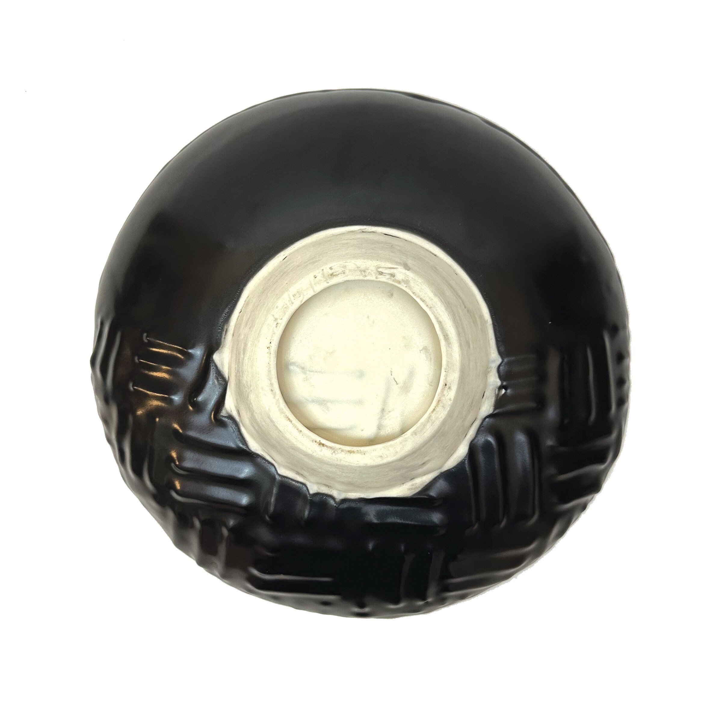 Peter Saenger Porcelain Large Footed Bowl Centerpiece Modernist Black ...