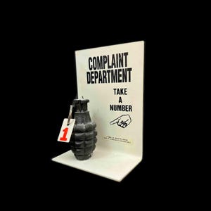 Pop Art Take a Number Grenade Complaint Department Sign Desk Accessory ...