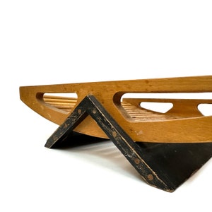 Japanese Architectural Spindle Fruit Basket Black Mid Century Modern ...