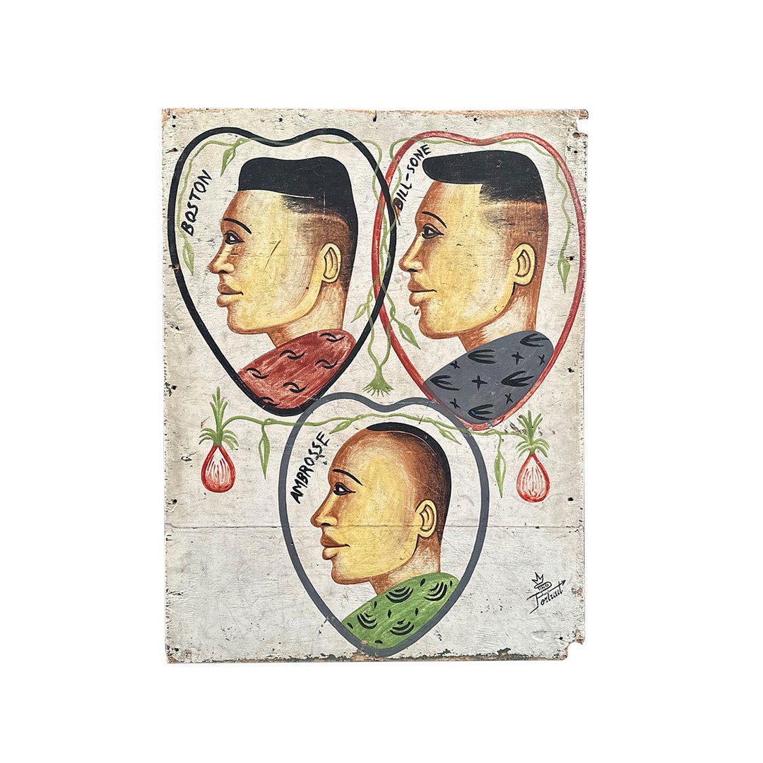 Dino Portrait Hand Painted West African Barbershop Trade Sign Ivory ...