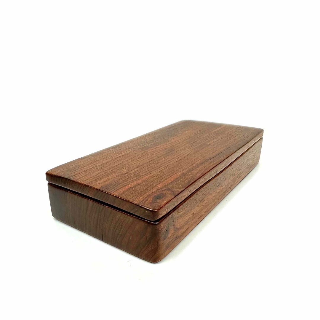 Rosewood Lidded Box Cigarette Cigar Jewelry Box Container Hand Made ...