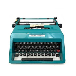 Olivetti Studio 45 Typewriter Aqua Teal Blue Spain Mid Century Modern ...