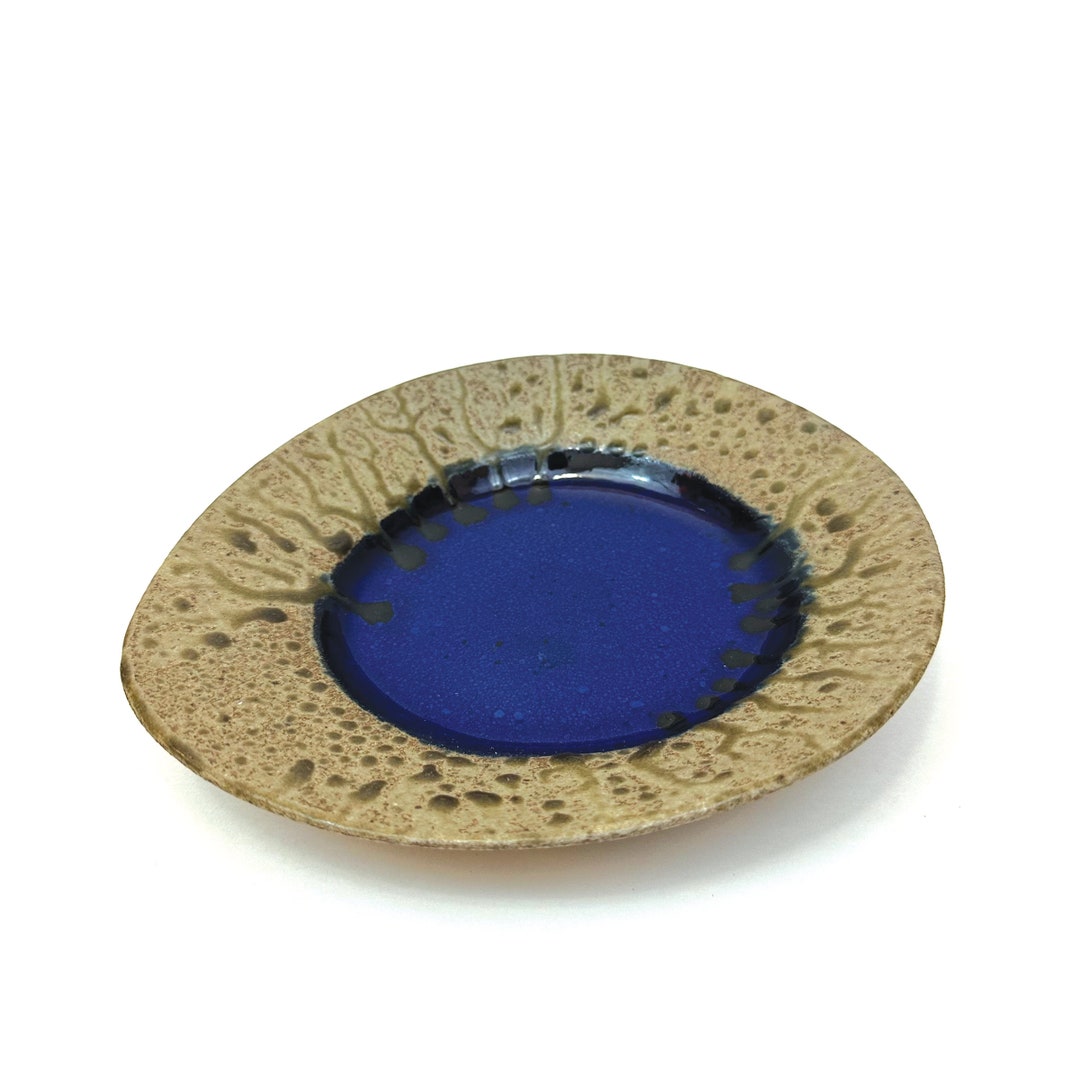 David Salk Ceramic Free Form Bowl Dish Cobalt Blue Functional Glaze ...