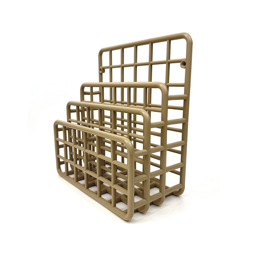 Yaffa Basic Line Organizer Modernist Plastic Grid Desk Catch All Beige ...