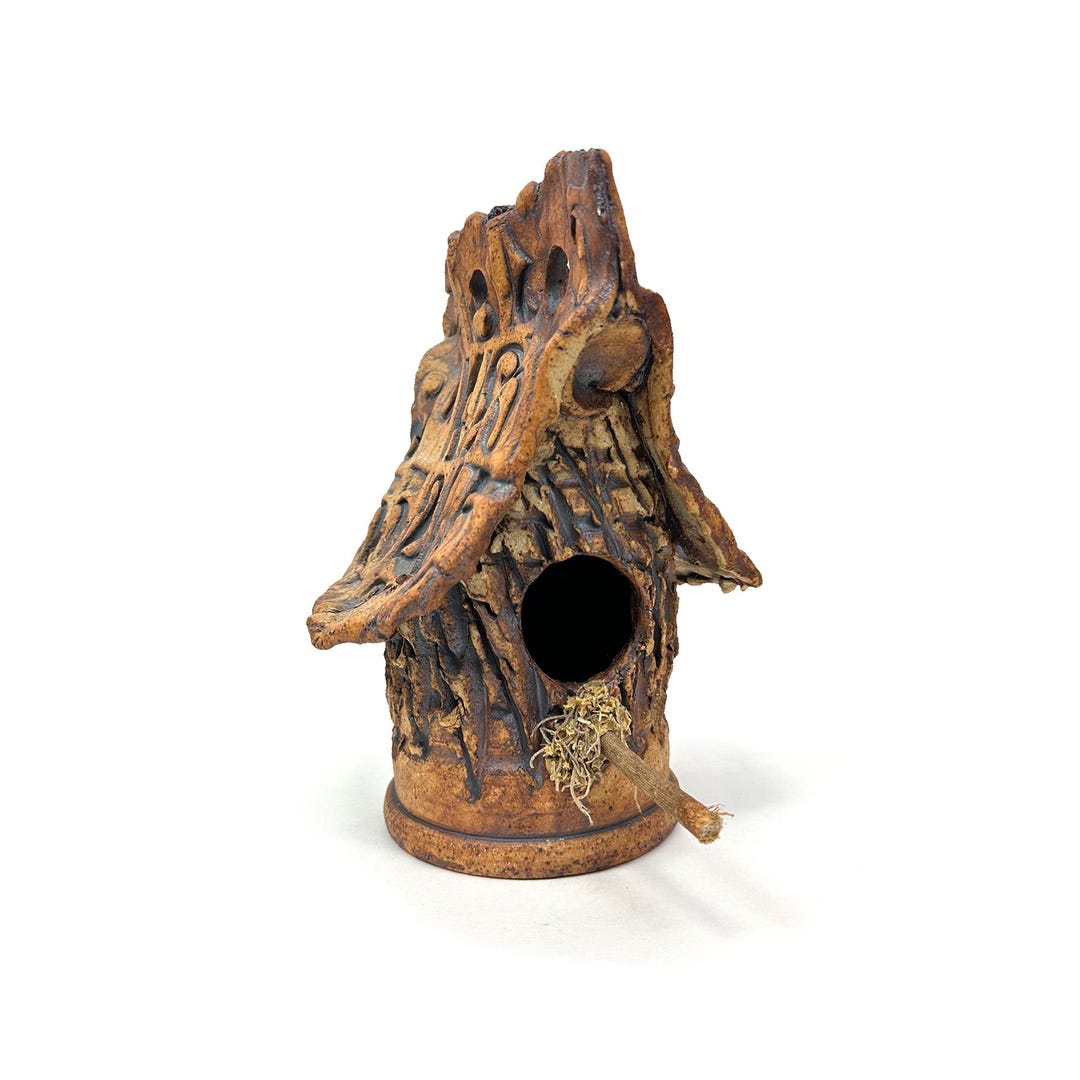 Signed Taggart Whimsical Bird House Ceramic Pottery Hand Formed Letter ...