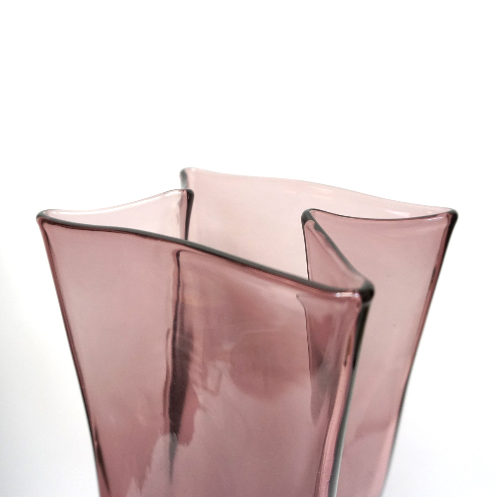 Blenko Handcraft 8813M Paper Bag Vase Orchid Art Glass - Etsy