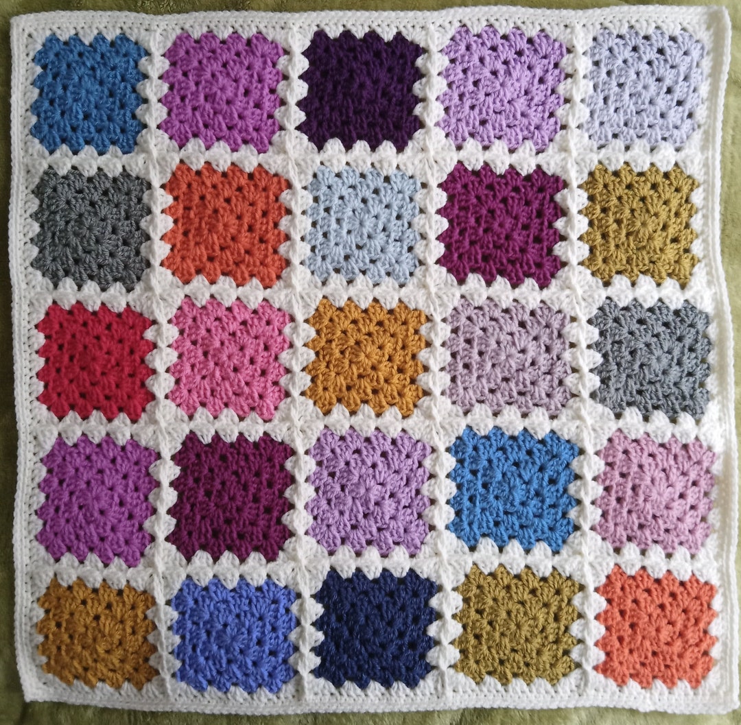 Square Shape Babies Crocheted Blanket Made From Washable Acrylic Yarn ...
