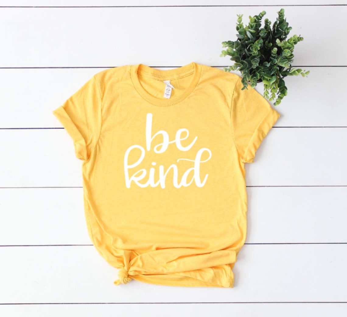 Be Kind T-shirt Heather Yellow Gold T-shirt Women's - Etsy
