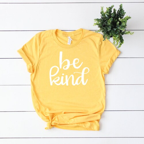 Be Kind T-shirt Heather Yellow Gold T-shirt Women's - Etsy