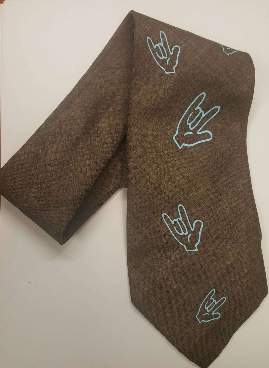 ASL Sign Language Necktie Deaf Awareness - Etsy