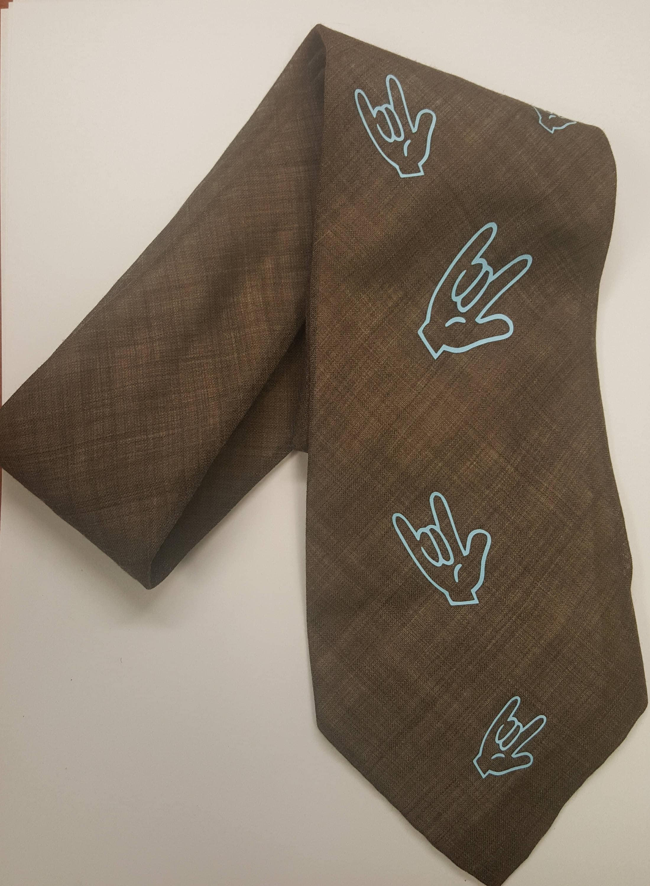 ASL Sign Language Necktie Deaf Awareness - Etsy