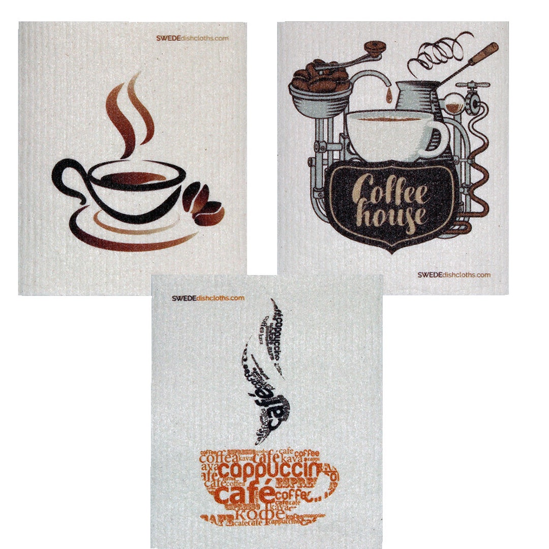 Swedish Dishclothset of 3 Each Swedish Dishcloths Mixed Coffee Design ...