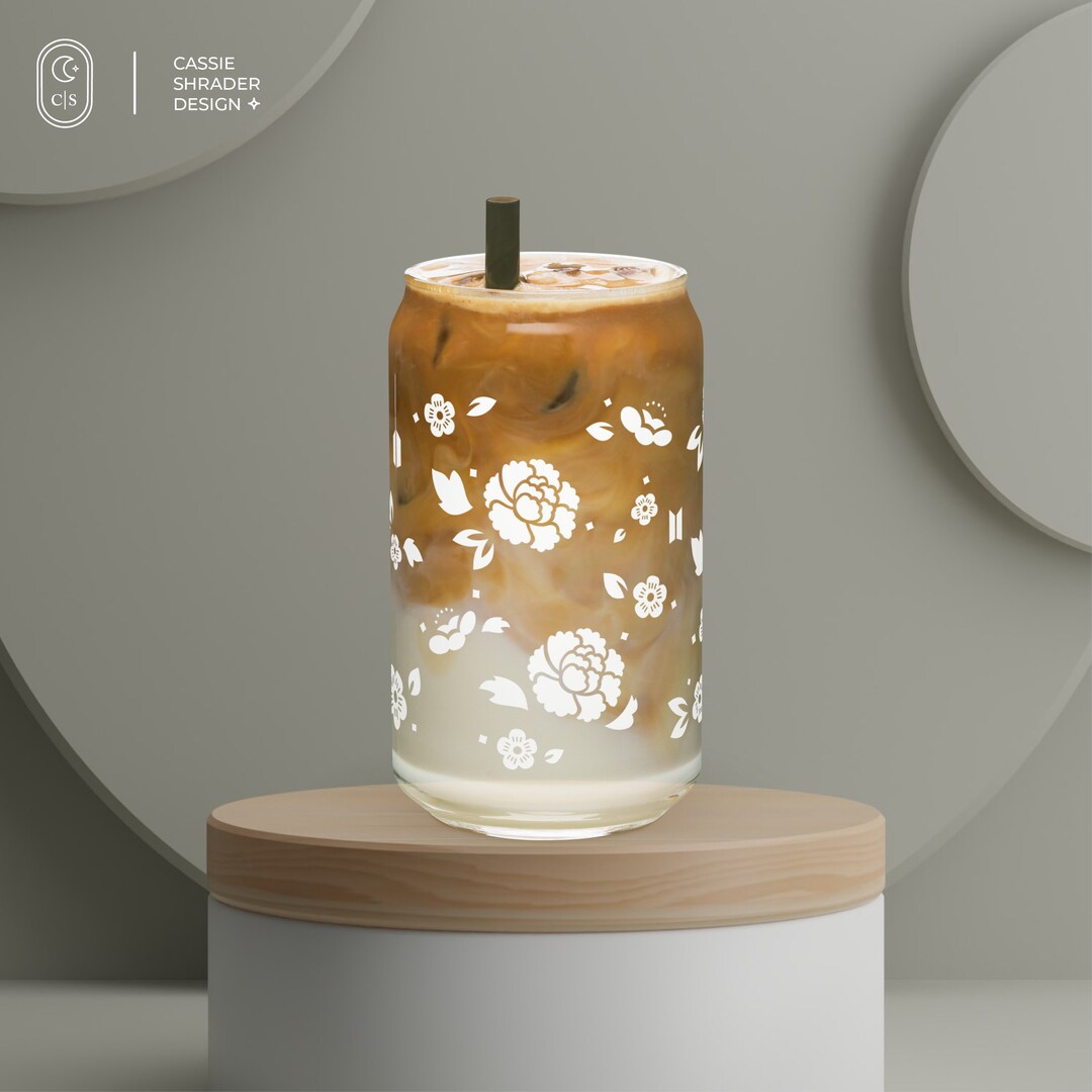 Suga | Agust D Lotus Flower Can Glass With UV Printed Design | 16 Oz ...