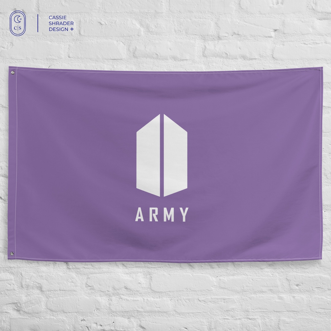 BTS ARMY Logo Flag Single-sided Print Sized 5x3 Feet Kpop Fan Gift Bts ...