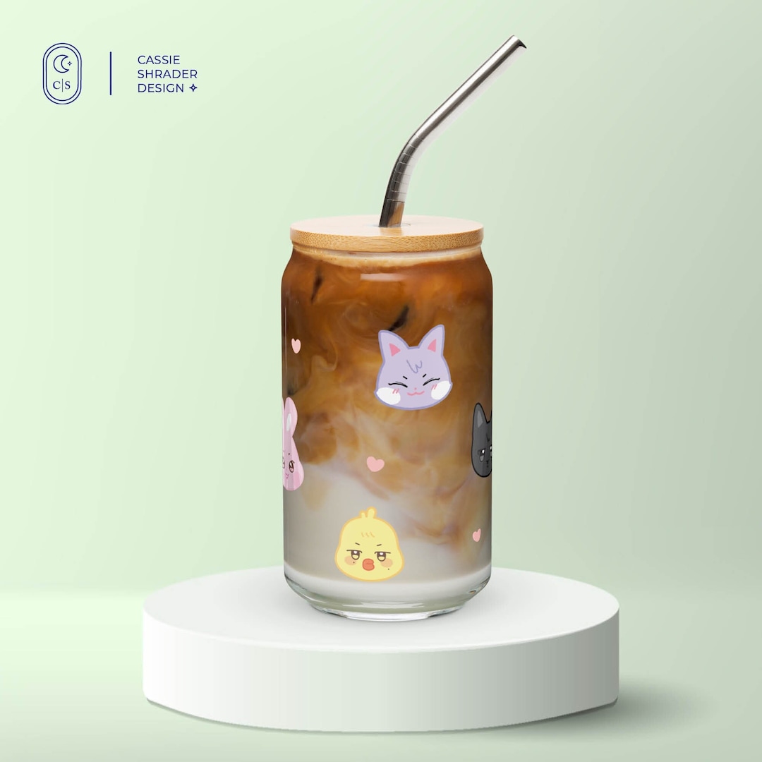 Aniteez Can Glass With UV Printed Design | 16 Oz (473 Ml) | Ateez ...