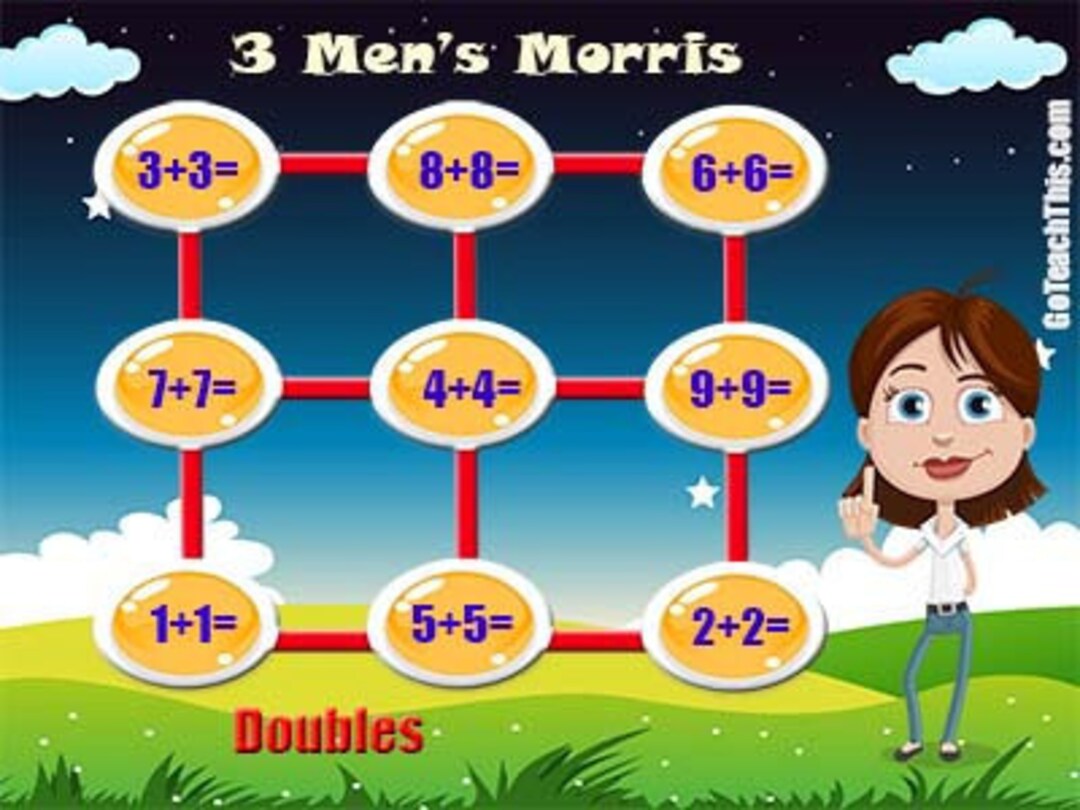 Math Game - Printable 3 Mens Morris Addition Game - Etsy