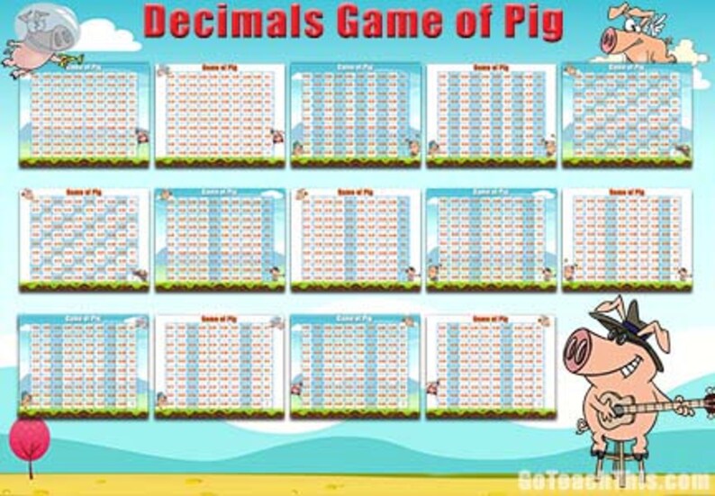 Game of Pig - the Decimals Edition - Etsy