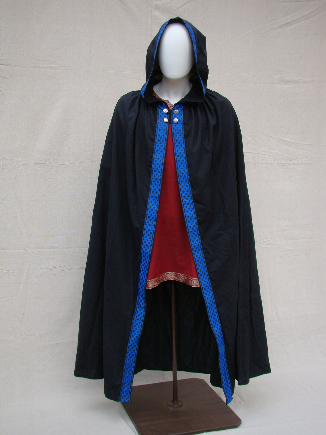 Hooded Cotton Cloaks With Accent Trim, Black - Etsy
