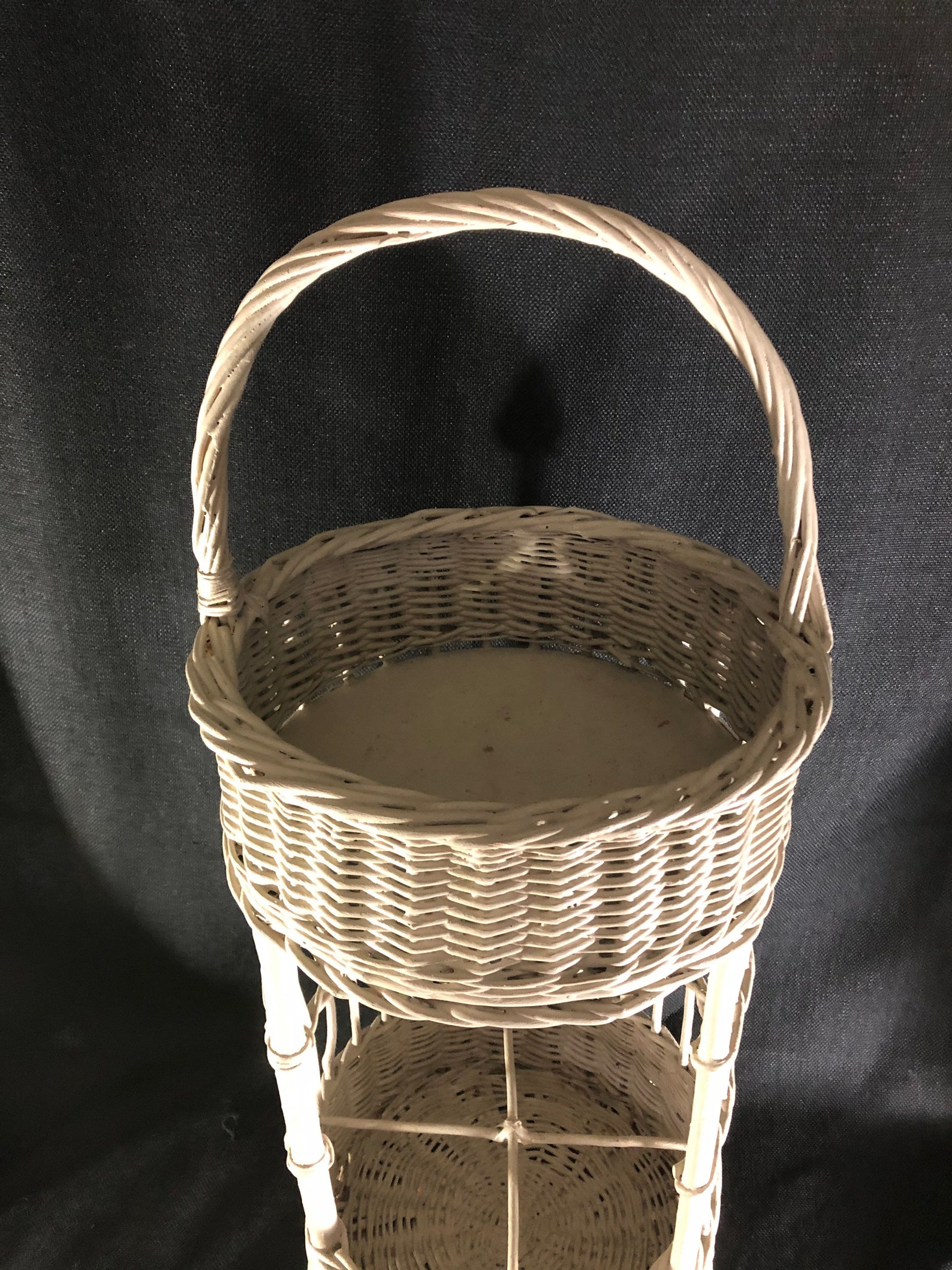 Vintage Wicker Plant Stand Two Tier Plant Stand Retro | Etsy