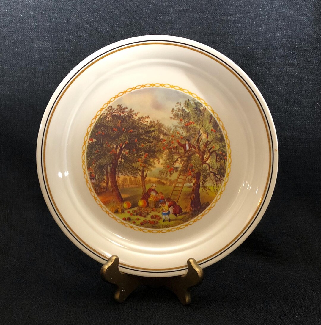 Corning Corner Stone Currier and Ives - Apple Picking Decor Plate ...