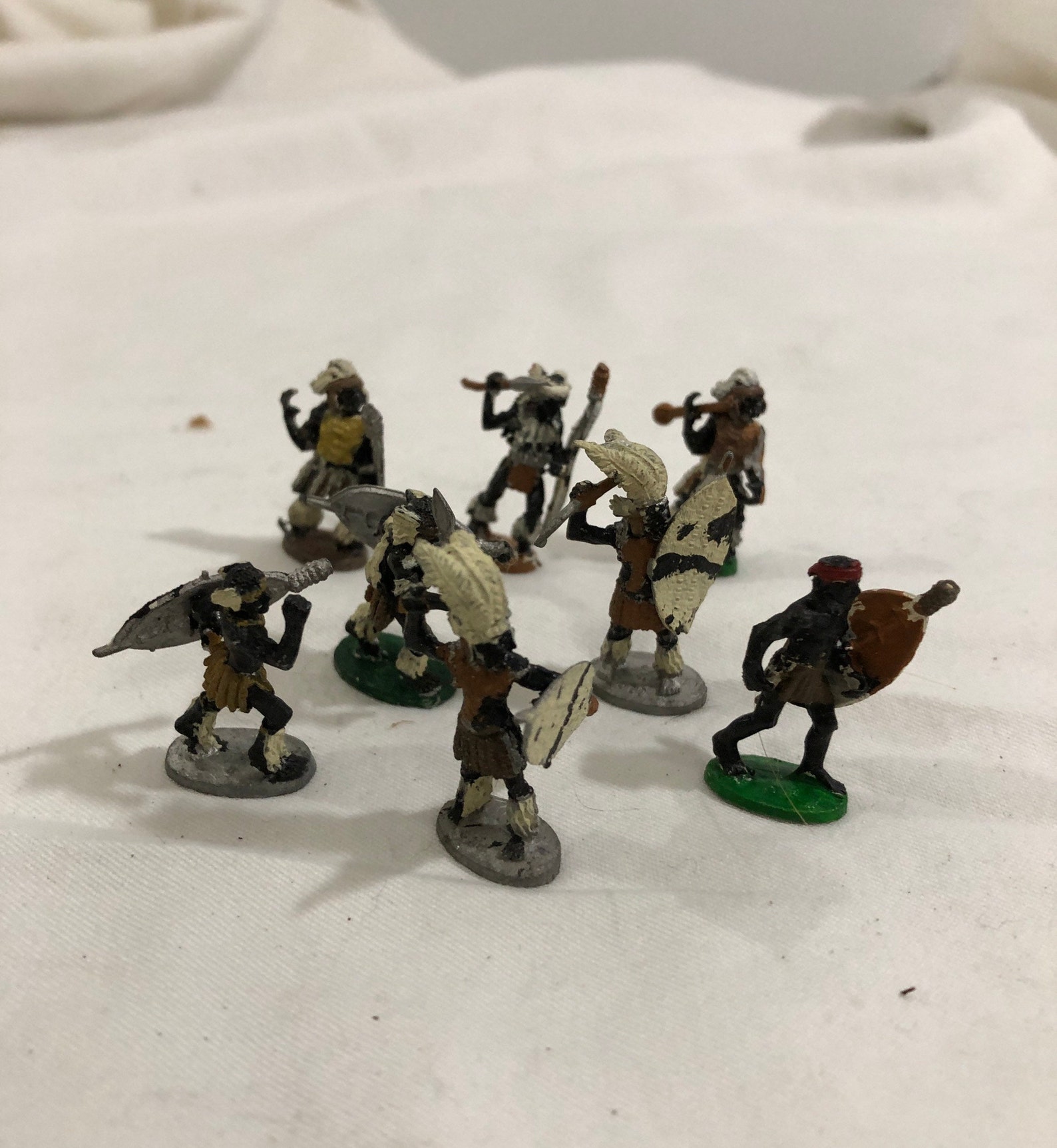 EIGHT Zulu Warriors Casting Room Miniatures Hand Painted Vintage ...