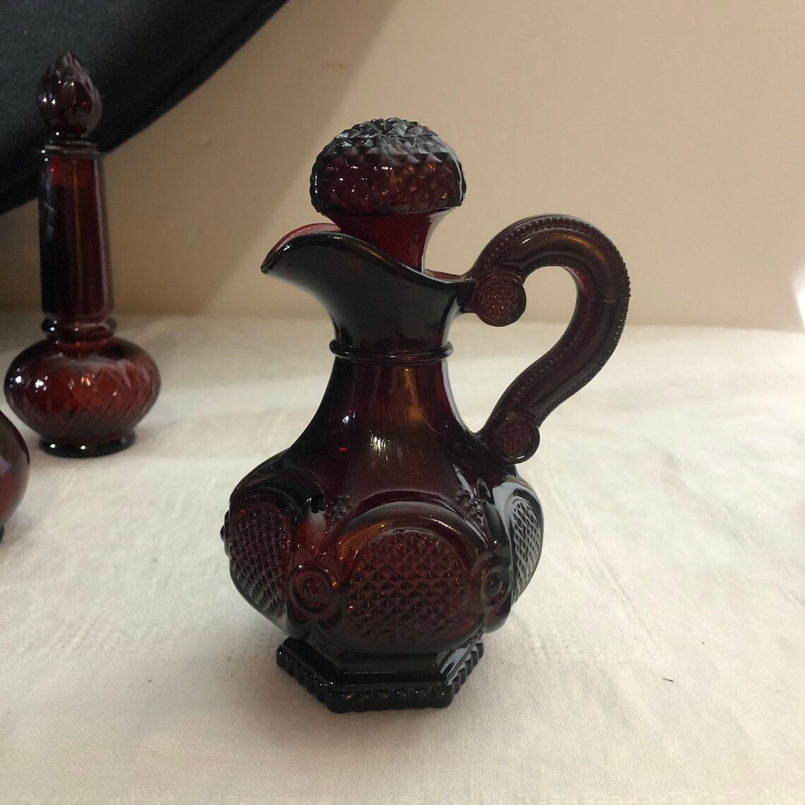 FIVE Avon Ruby Red Cruets Vintage Deep Ruby Red Glass Cruets | Etsy