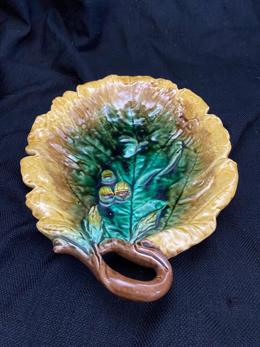Antique Majolica Leaf and Acorn Platter/tray - 19th Century Majolica ...